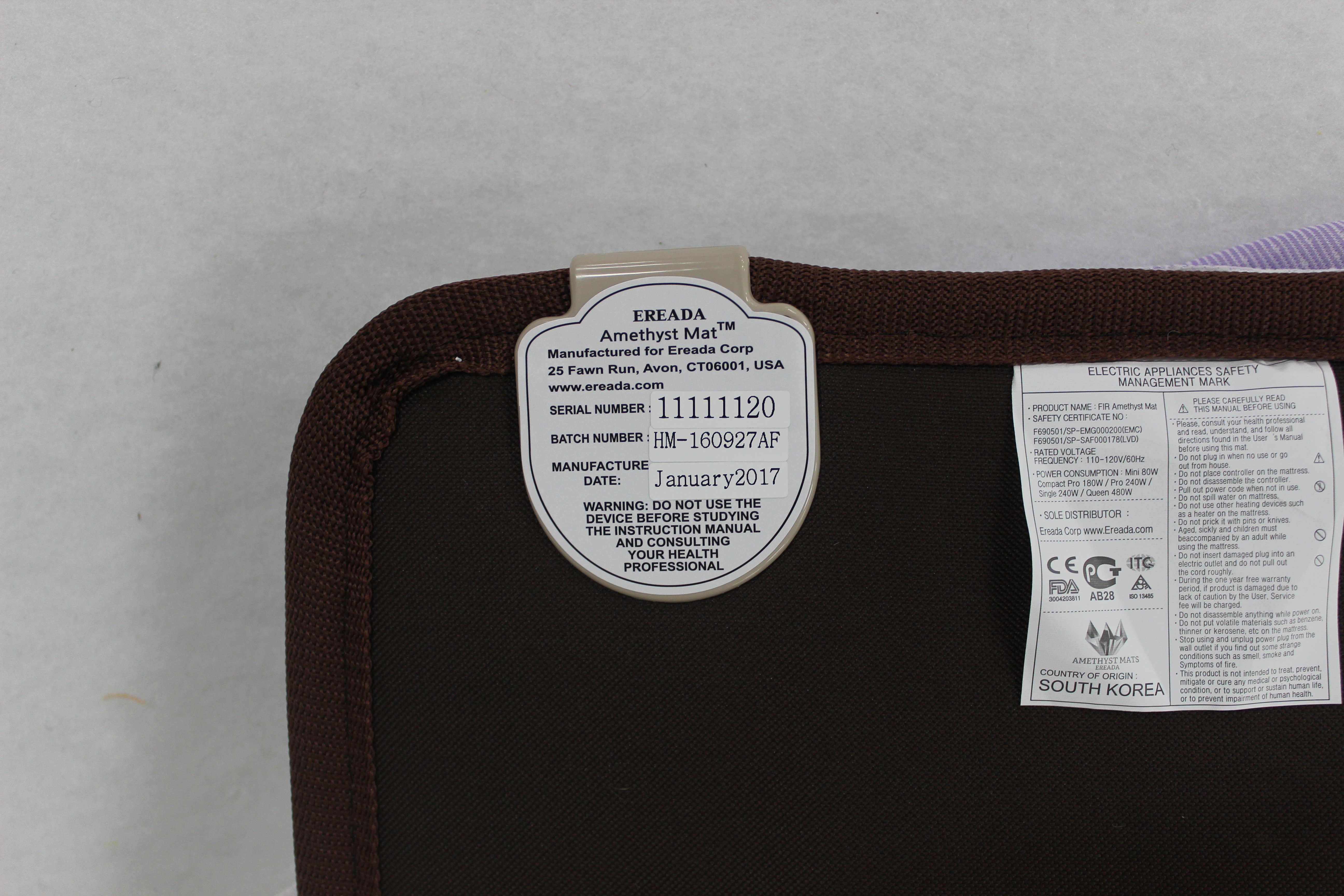 Ereada® Far Infrared Amethyst Mat MINI 32"x20" (80x50 cm) Brown NP ...